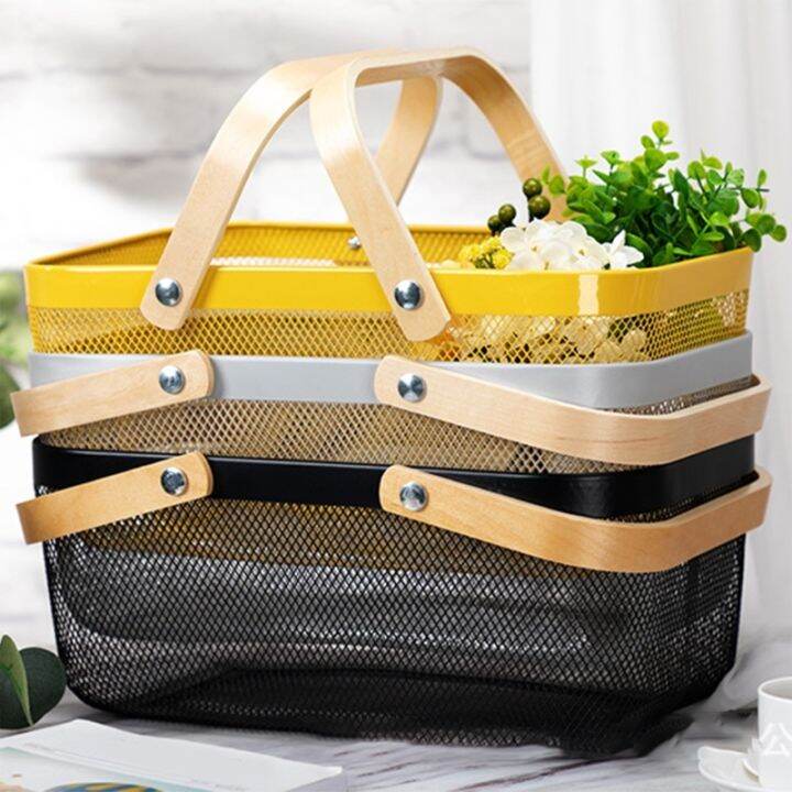 {Lizi home furnishing} Nordic Style Metal Mesh Fruit Basket Bin with ...