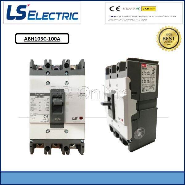 LS MCCB (METASOL) MOLDED CASE CIRCUIT BREAKER MCCB, 3 POLE 50KA 100A, (ABH103C) | Lazada