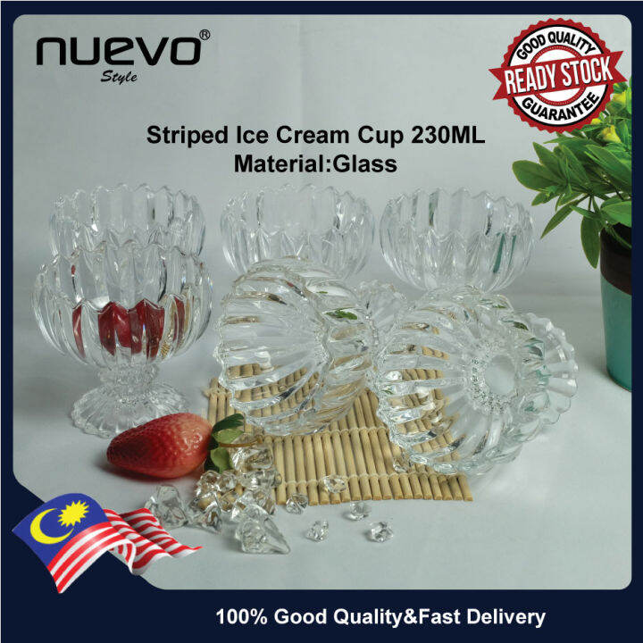 Striped Ice Cream Cup 230ml 条纹冰淇淋杯 Cawan Ais Krim | Lazada