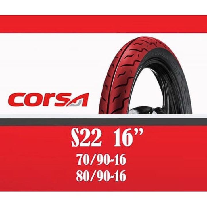 Corsa Platinum S22 TubelessTire Size 16 Motorcycle Tire 70/90-16 TL 80/ ...