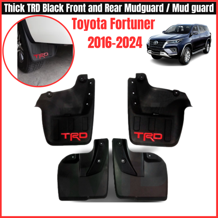 Toyota Fortuner 2016 to 2024 Thick TRD Black Front and Rear Mudguard ...