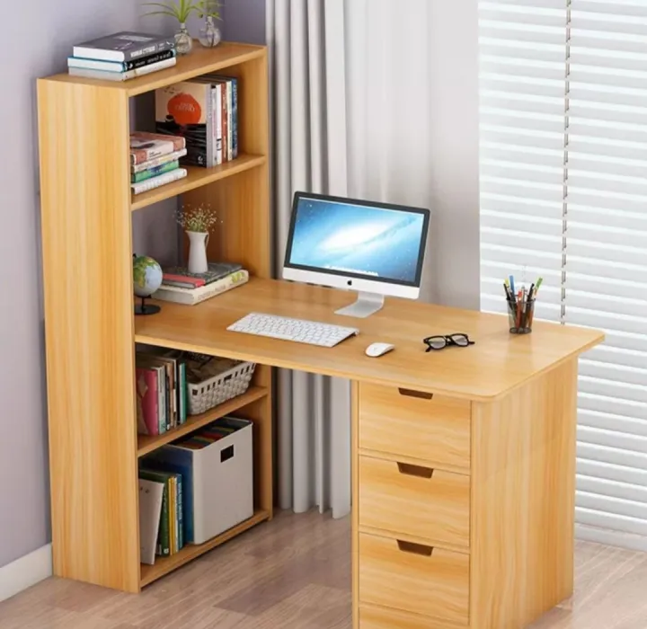 J And A Computer Desk With Bookshelf Combination Table Desktop Desk ...