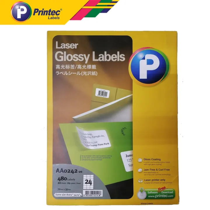 Printec Glossy Labels 20'S | Lazada PH