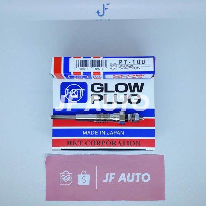 GLOW PLUG BUSI PEMANAS HKT PT-100 TOYOTA DYNA DAIHATSU TAFT 100% ORI ...