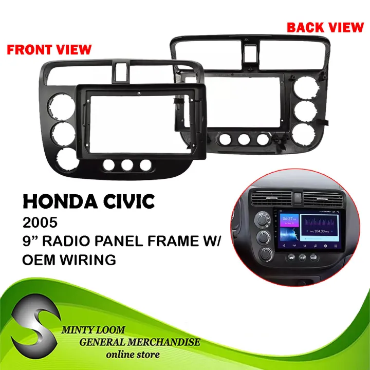 9 inch Car audio fascia frames android car dvd player frame Honda Civic ...