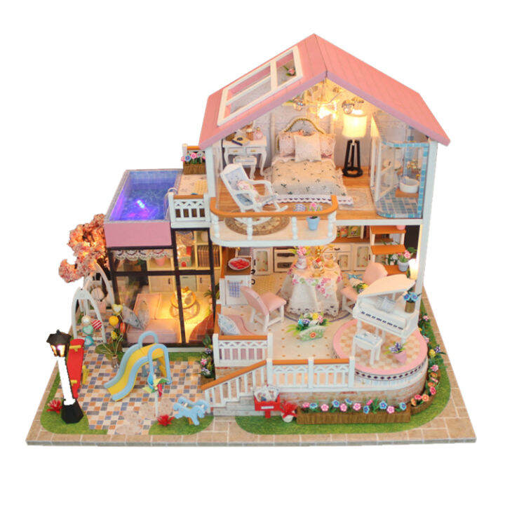 Miniature Dollhouse Kit Creative Tiny House Set DIY Cabin Model Kit ...