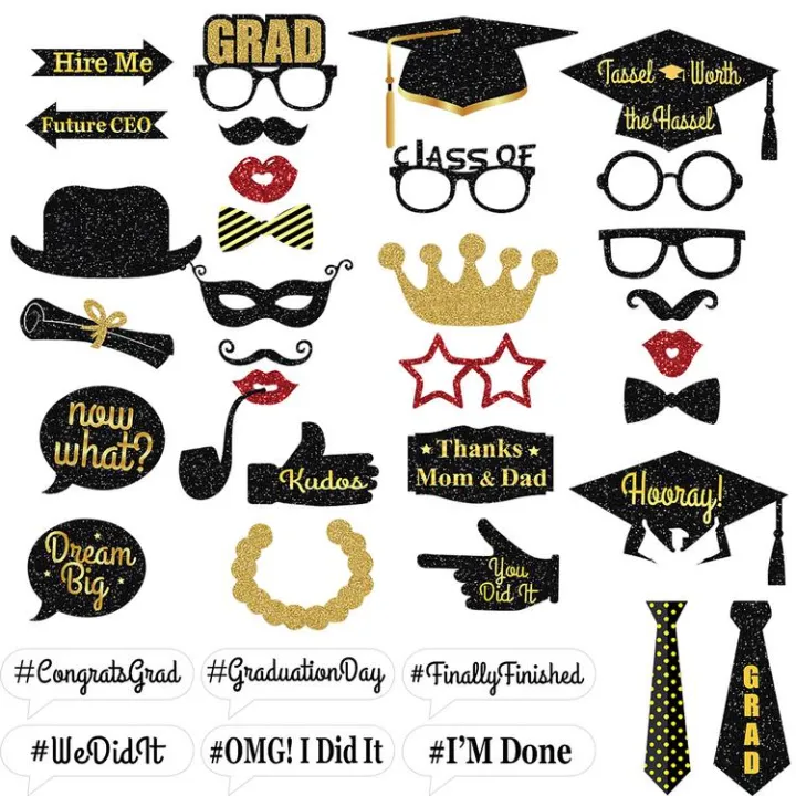 31PCS Graduation Photo Booth Props Graduation Photo Props for ...