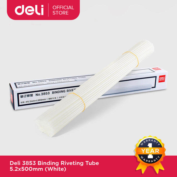 Deli 3853 Binding Riveting Tube 5.2x500mm White | Lazada PH