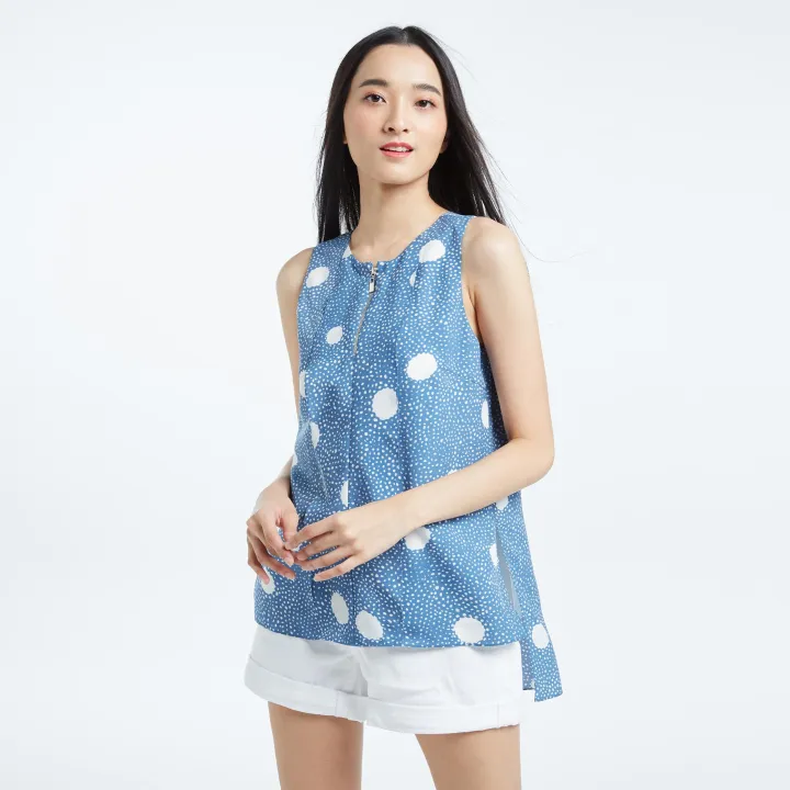 VANNSTOFF Lisa Blouse เสื้อเบลาส์แขนกุดคอกลม | Lazada.co.th