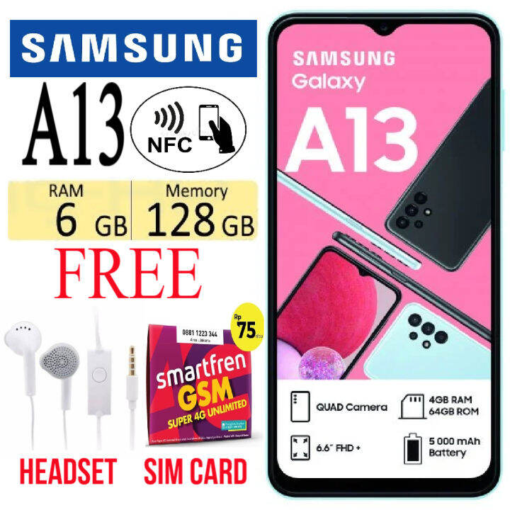 Samsung Galaxy A13 / a13 NFC RAM 6/128 GB FULLSET Bergaransi - FREE ...