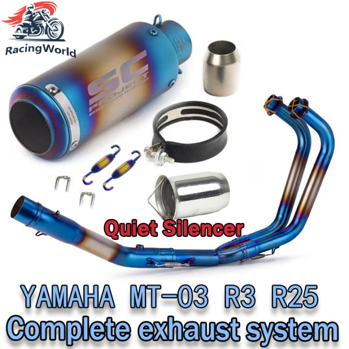 Yamaha MT-03 R3 R25 Complete Exhaust 51MM Big elbow SC Project With ...