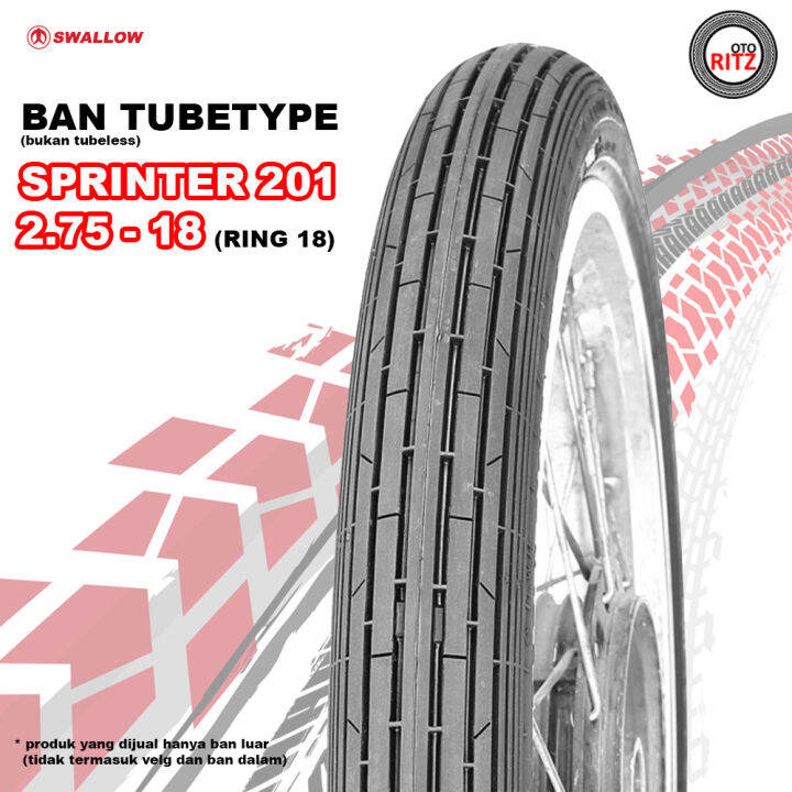 Ban Motor Chopper Swallow 2.75-18 TT Sprinter S201 Ring 18 | Lazada ...