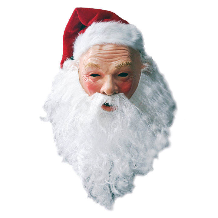 Santa Claus Latex Mask - Realistic Full Head Latex Mask White Beard ...