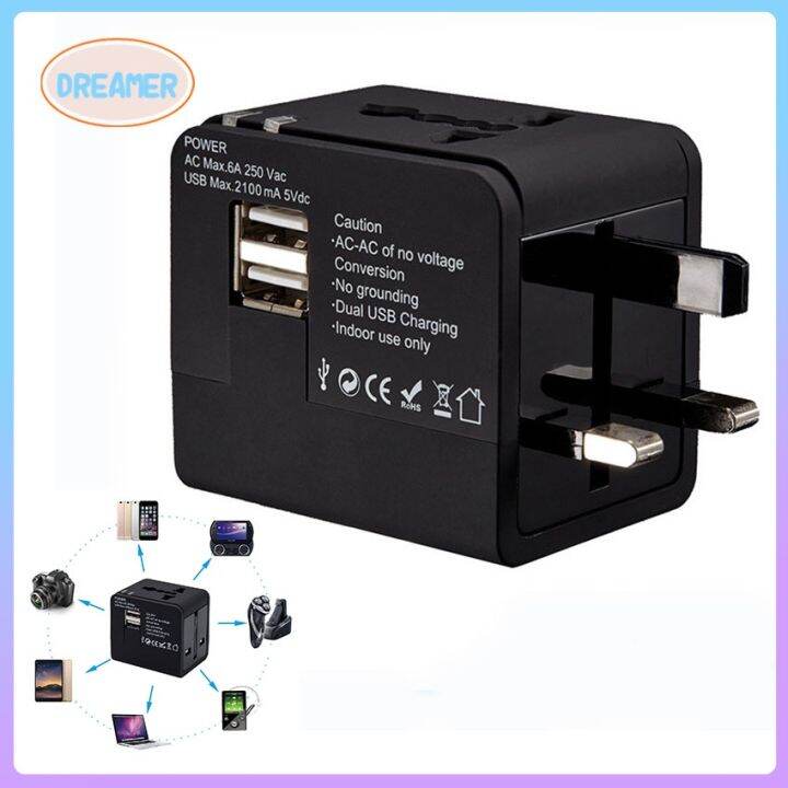 Universal Multi-Nation Plug Travel Adapter With USB Port Charger Smart ...