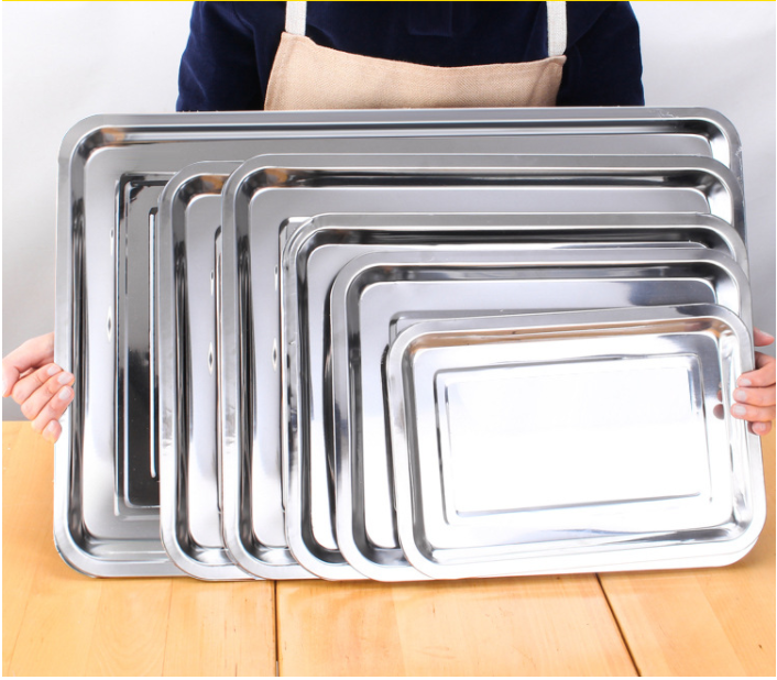 Thick stainless steel Deep Tray food plate food storage plate | Lazada PH