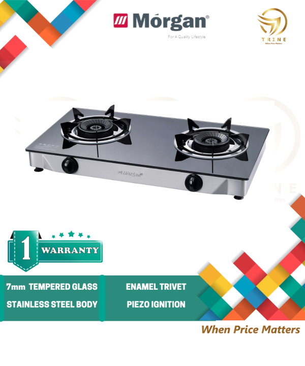 MORGAN STAINLESS STEEL BODY GAS STOVE WITH GLASS TOP MGS-8312G MGS ...