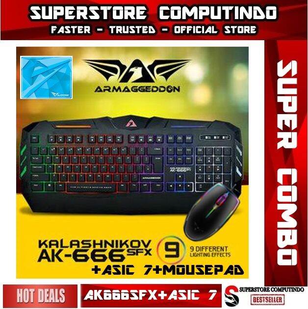 Armaggeddon AK-666 SFX Gaming Keyboard +Asic 7 RGB Gaming Mouse ...