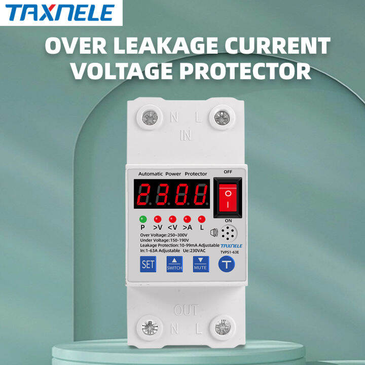 Adjustable Over Voltage Under Voltage Protector Automatic 63A RCBO ...
