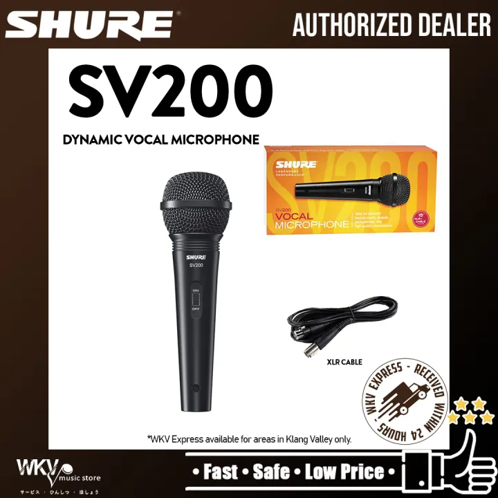 Shure SV200 Cardioid Dynamic Microphone With XLR to QTR Mic Cable ( SV ...