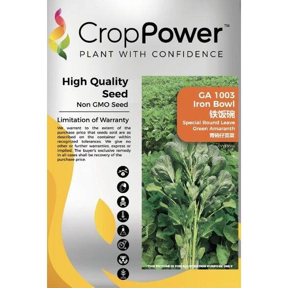 Benih Bayam Hijau Daun Bulat GA1003 Iron Bowl Special Round Leave Green ...