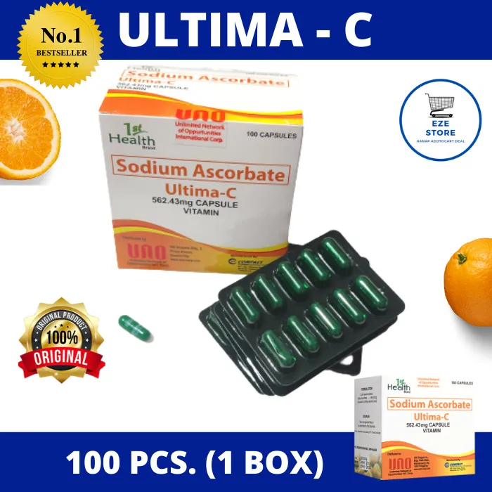 UNO Ultima C Sodium Ascorbate100 capsules Original 1st Health Vitamins ...