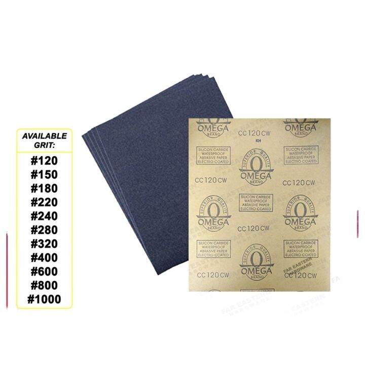 OMEGA Waterproof Sand Paper Sandpaper 60 80 100 120 180 220 240 320 400 ...