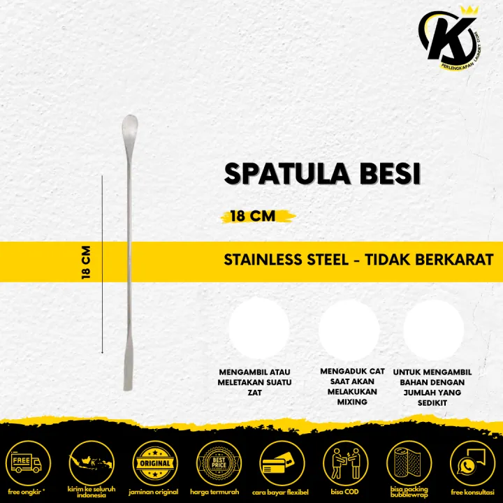 Spatula Besi Pengaduk Cat 18 cm Stainless Steel | Lazada Indonesia