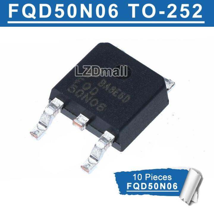 10pcs FQD50N06 TO-252 50N06 TO252 SMD 50A/60V N-Channel MOSFET ...