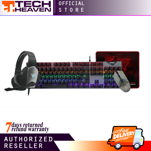 JEDEL CP-05 4-IN-1 MECH KB+MOUSE+HEADSET W/LED+MOUSEPAD GAMING COMBO ...