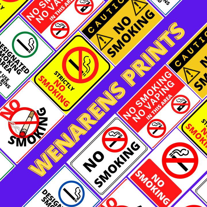 No Smoking Vaping Area Vinyl Wall Sticker Decals, Laminated & PVC Sign ...