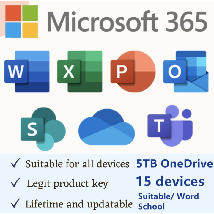[15 Devices] LIFETIME MICROSOFT OFFICE 365 PROPLUS For Windows & Mac ...