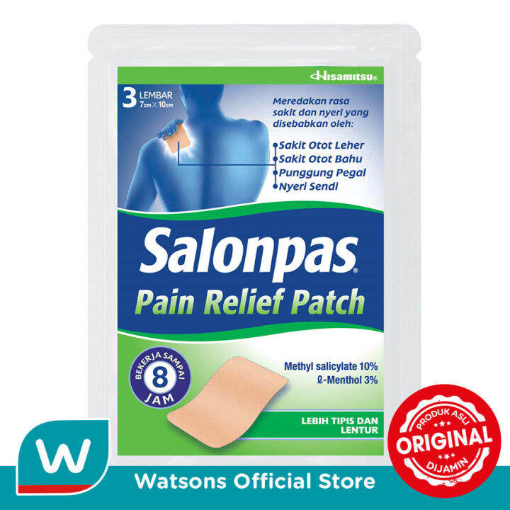 SALONPAS Pain Relief Patch 3 Lembar // Koyo Plester Untuk Meredakan ...