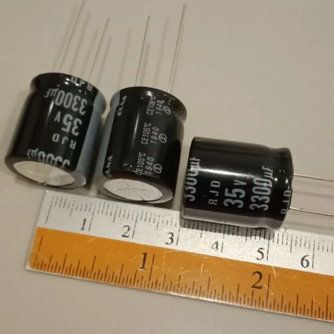 3300UF 35V ELNAสีดำ ขนาด18x21mm แท้-ใหม่จากโรงงาน ค่าความจุเต็ม100% (แพ็ค10ตัว) 120บาท ...