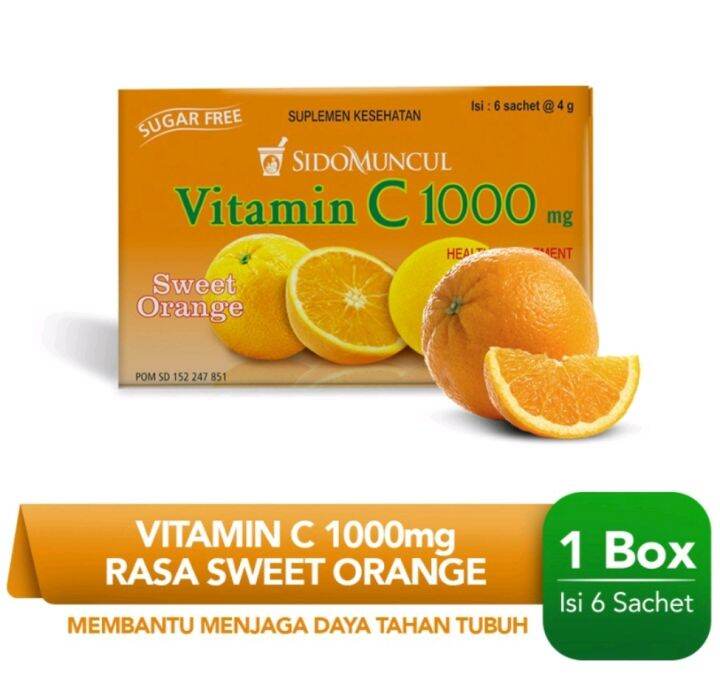 Suplemen Vitamin C1000 Sidomuncul Sweet Orange (1 Box 6 Sachet) | Lazada Indonesia