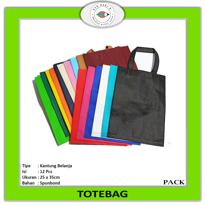 Tote Bag Spunbond TLS Ukuran 25x35cm Tas Serbaguna - Pack | Lazada ...