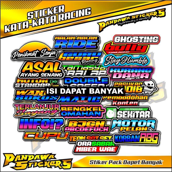 STIKER PACK KATA KATA RACING / STIKER PACK HEREX / STIKER PACK KEREN ...