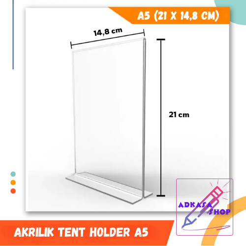 Acrylic Tent Holder / Akrilik Tent Card Ukuran A5 Tempat Brosur Meja ...