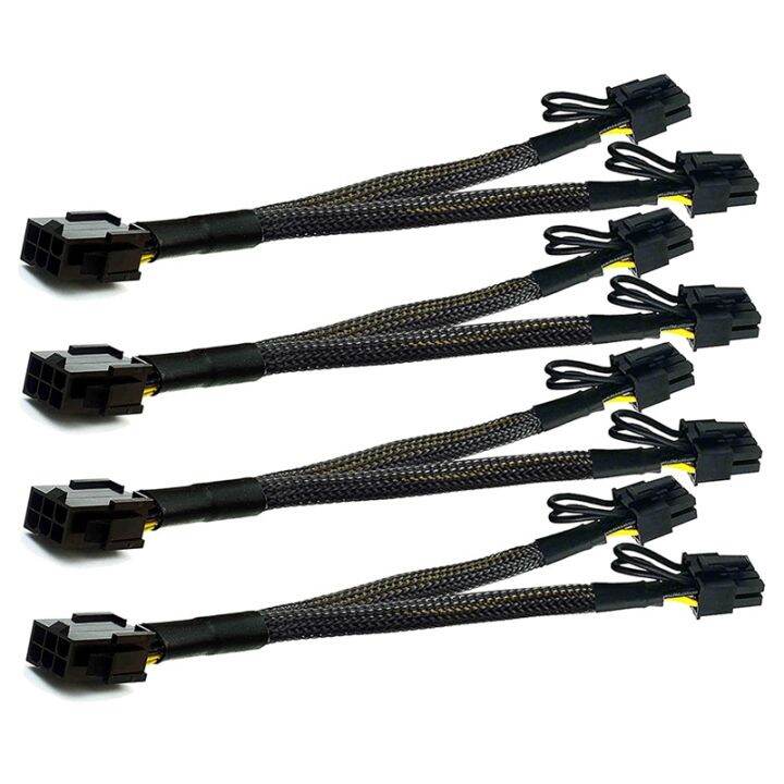 4 Pcs PCI-E 6 Pin to Dual PCIe 8(6+2) Pin Graphics Card PCI Express ...