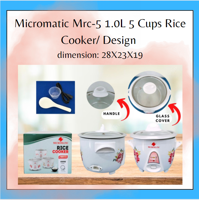 Micromatic Mrc-5 1.0L 5 Cups Rice Cooker/ Design | Lazada PH