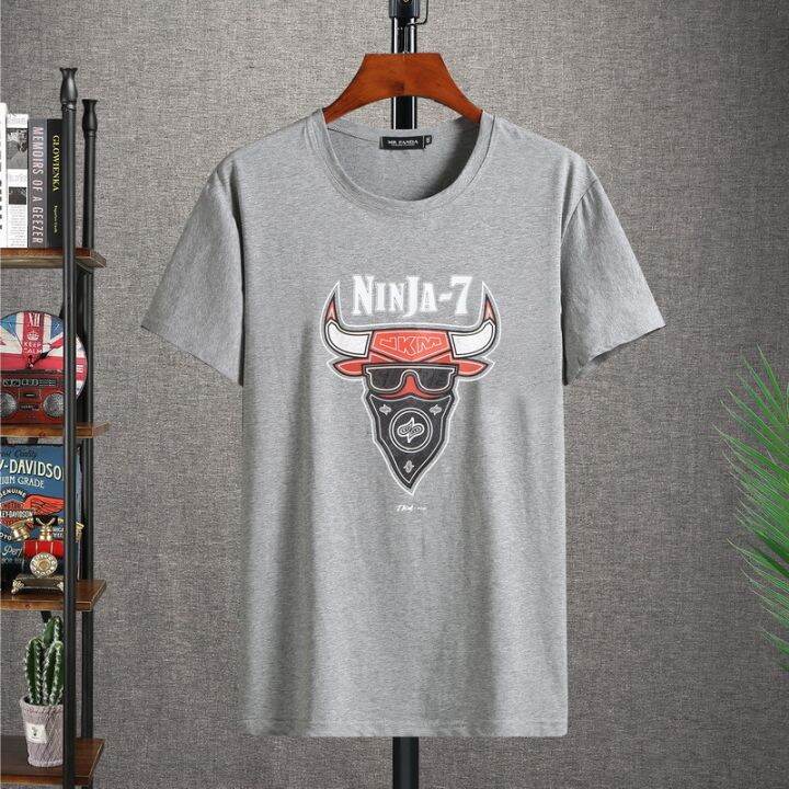 【4XL-12XL】160กิโลกรัมสามารถสวมใส่ผ้าฝ้าย100% ขนาดใหญ่ขนาดพิเศษไขมันขนาดใหญ่บุรุษพิมพ์แขนสั้น ...