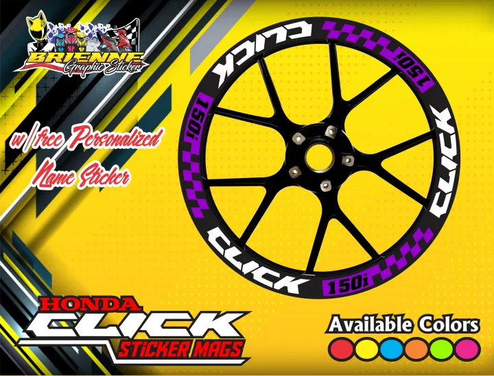 Honda Click 150 mags sticker (front and rear wheel) | Lazada PH