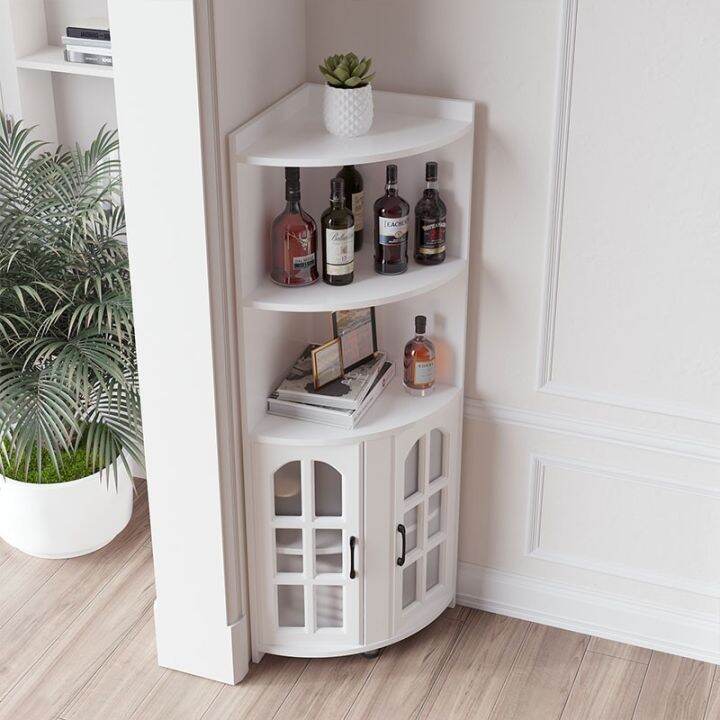 Living room corner cabinet European corner storage cabinet shelf corner ...