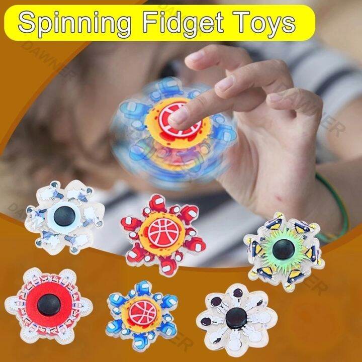 New 3D Pop It Hand Fidget Spinner Gyro Anti Stress Running Cartoon ...
