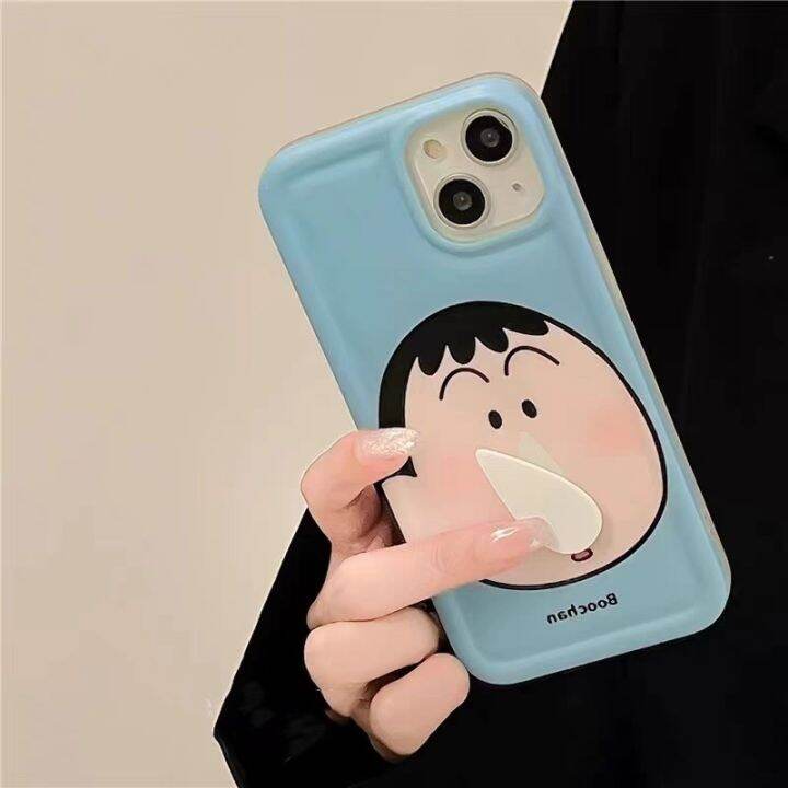 Boochan เครยอนชินจังตลกกับเคสโทรศัพท์ TPU นิ่มน้ำมูกไหลใช้ได้กับ IPhone ...