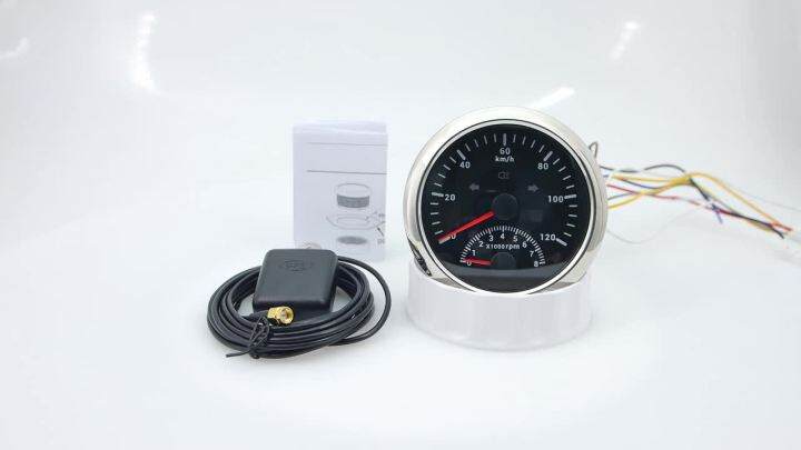 Dual 85mm Gauge Tachometer GPS Speedometer Odometer Red Light 120KMH ...