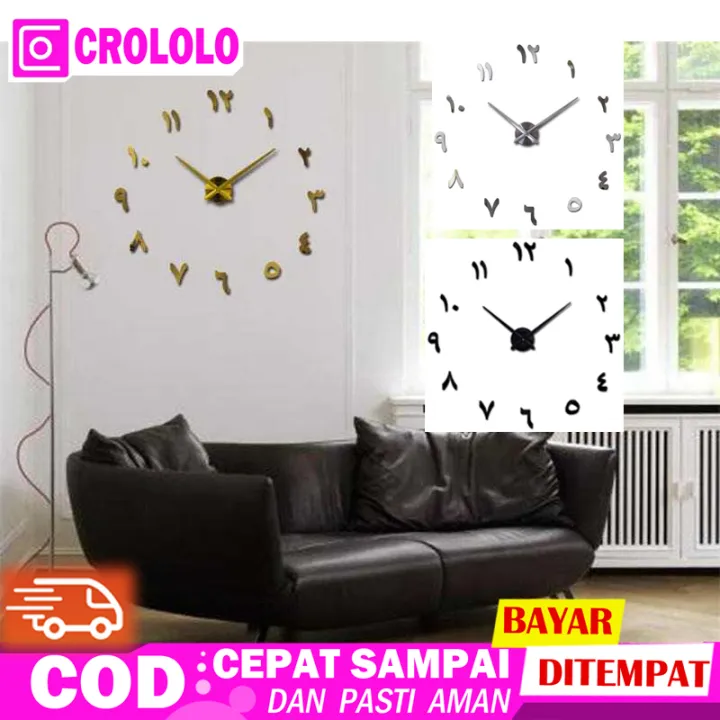 Jam Dinding Besar Ukuran Jumbo Tempel Dinding DIY Giant Clock Quartz 80 ...