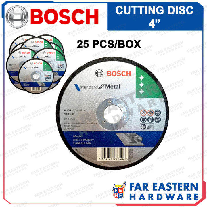 BOSCH Cutting Disc 4" Standard for Metal #343 25pcs/box FAR EASTERN ...