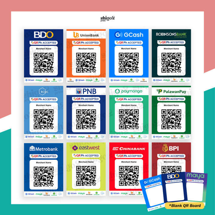 Gcash Maya BDO BPI Palawan Pay QR PH Bank Transfer Scan QR Standee | Lazada PH