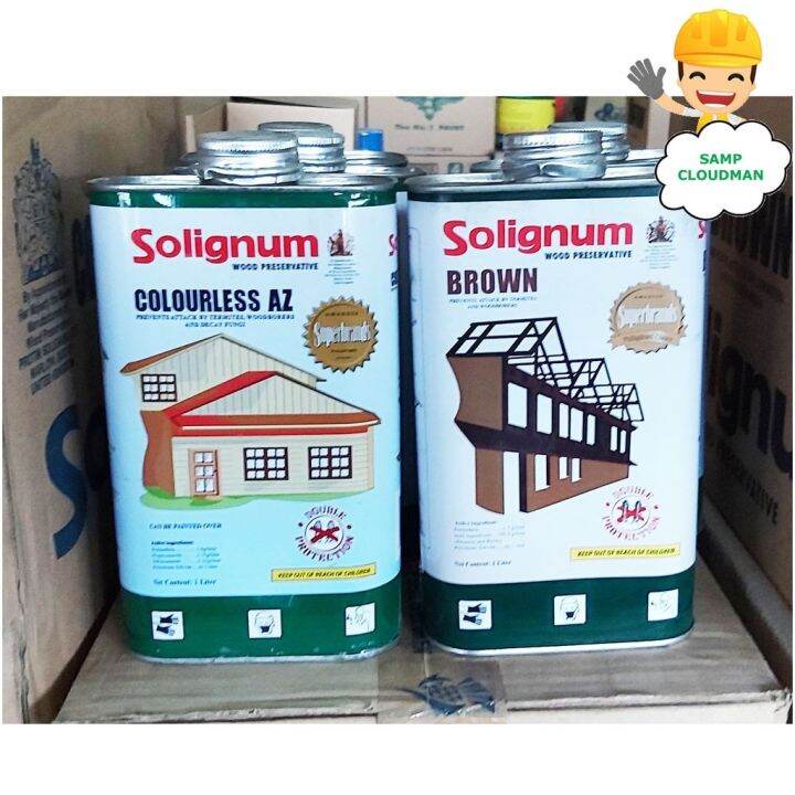 Authentic Solignum Wood Preservatives Clear/Brown 1 Liter Anti Anay ...