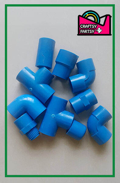 (PER PIECE) PVC Blue Fittings 1/2" to 1" Elbow, Tee, Coupling, Male ...